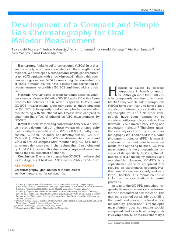 (PDF) Development of a Compact and Simple Gas Chromatography for Oral ...