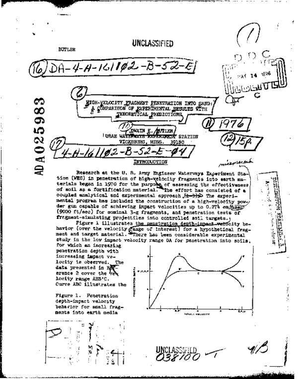 High-Velocity Fragment Penetration into Sand: A Comparison of ...