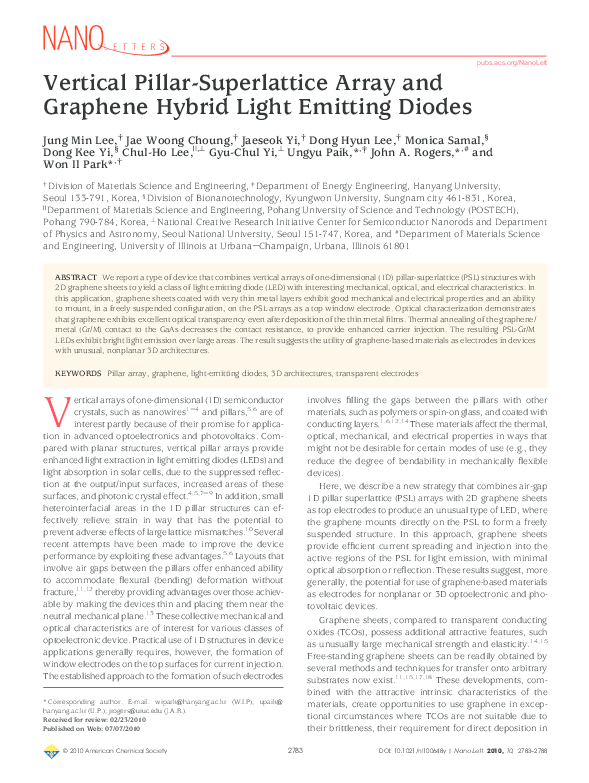 (PDF) Vertical Pillar-Superlattice Array and Graphene Hybrid Light ...