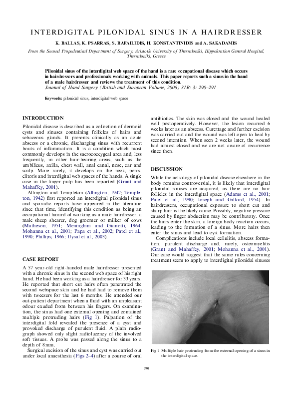 (PDF) Interdigital pilonidal sinus in a hairdresser