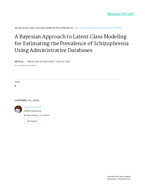 (PDF) A Bayesian Approach to Latent Class Modeling for Estimating the ...
