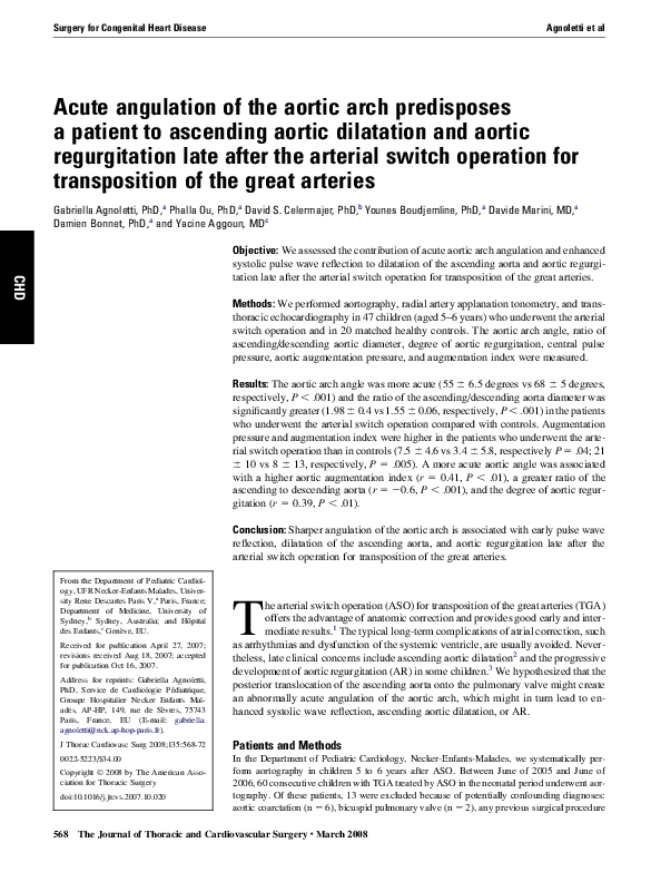 (PDF) Acute angulation of the aortic arch predisposes a patient to ...