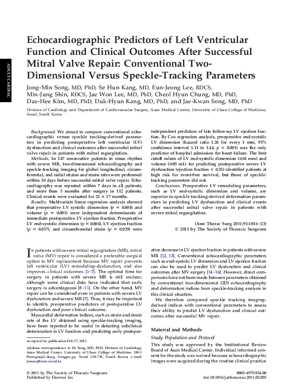 (PDF) Echocardiographic predictors of left ventricular outflow tract ...