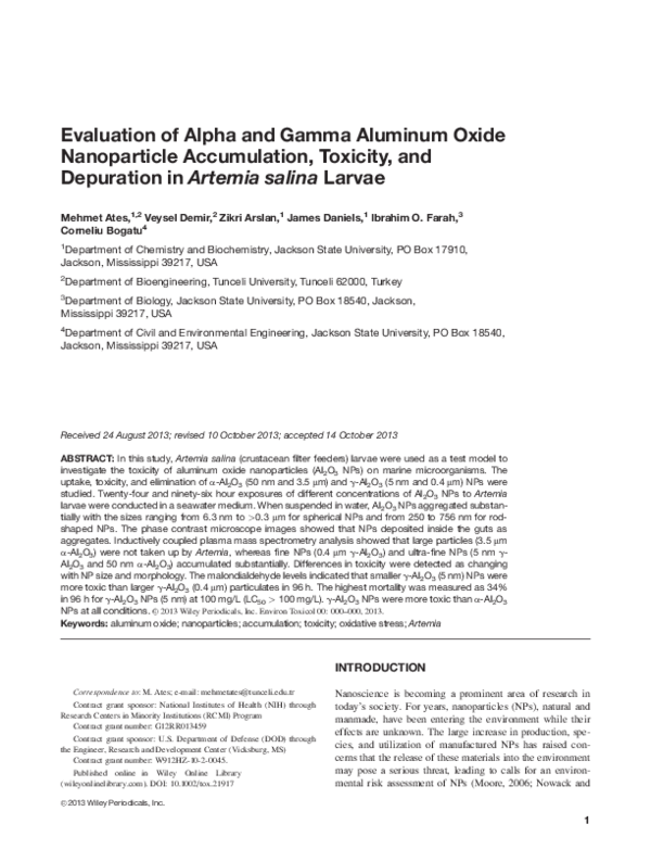 (PDF) Evaluation of alpha and gamma aluminum oxide nanoparticle ...
