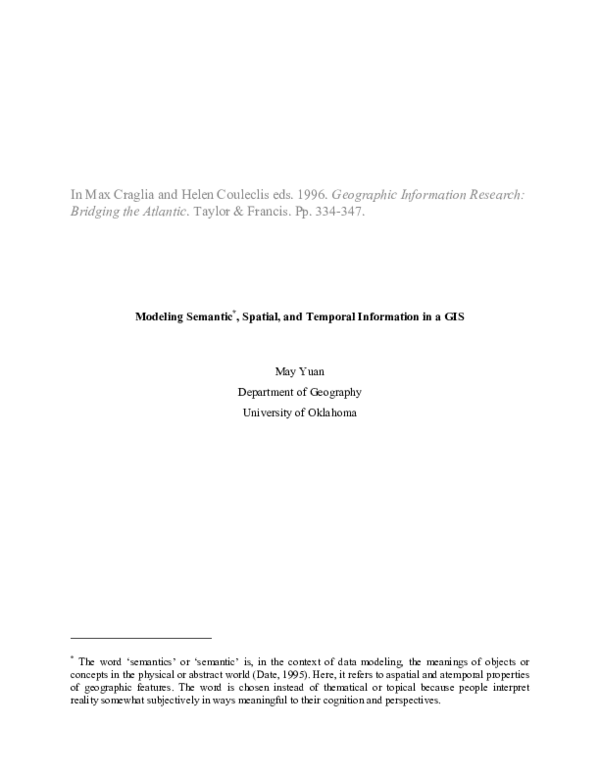 Pdf Modeling Semantical Temporal And Spatial Information In