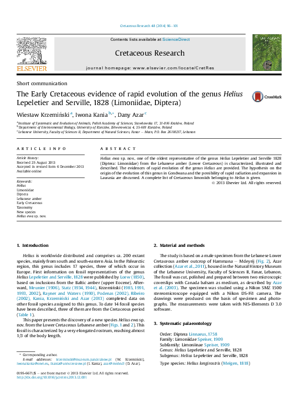 (PDF) The Early Cretaceous evidence of rapid evolution of the genus ...