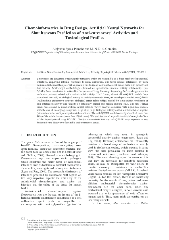 Pdf Chemoinformatics In Drug Design Artificial Neural Networks For Simultaneous Prediction Of