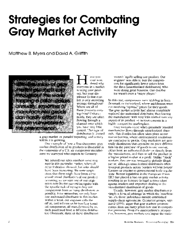 (PDF) Strategies for combating gray market activity