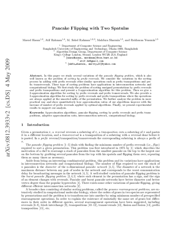(PDF) Sorting by Prefix Reversals and Prefix Transpositions with Forward March
