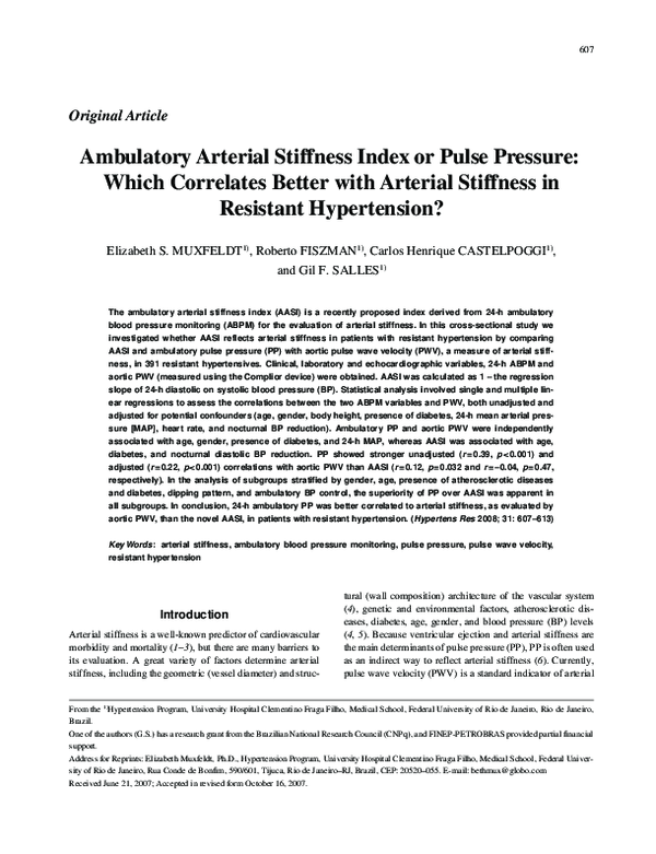 (PDF) Aortic flow propagation velocity in the assessment of arterial stiffness | Angel Garcia ...