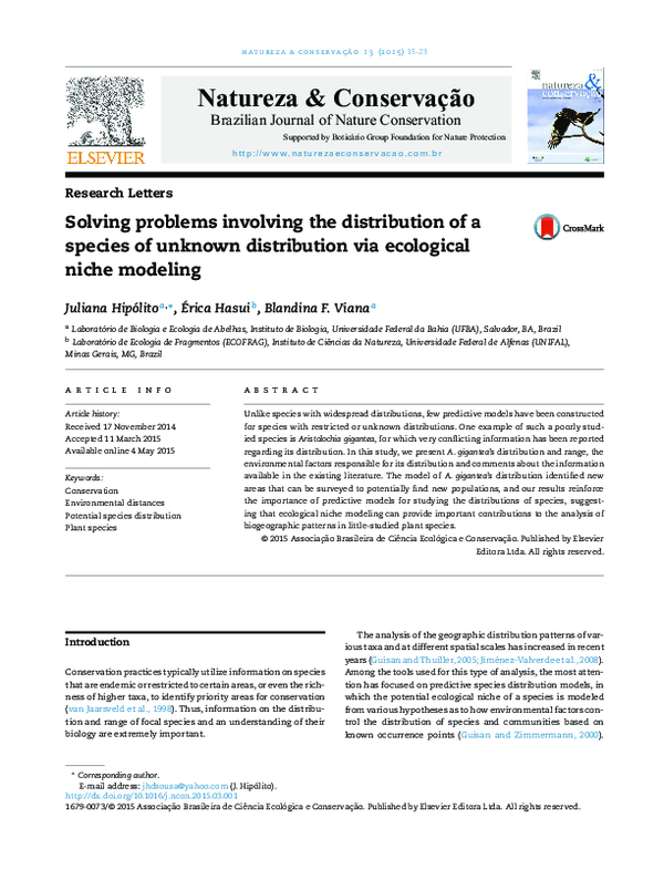 (PDF) Solving problems involving the distribution of a species of unknown distribution via ...