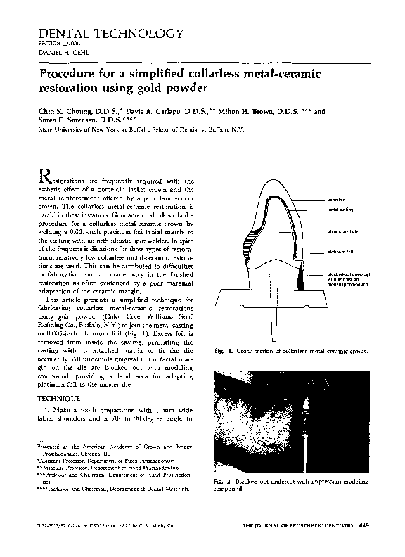 (PDF) Procedure for a simplified collarless metal-ceramic restoration ...