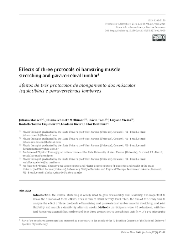 (PDF) Effects of three protocols of hamstring muscle stretching and ...