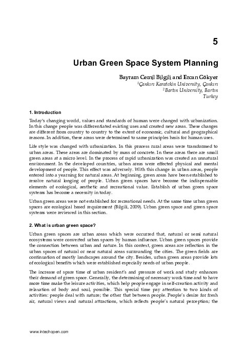 (PDF) Urban Green Space System Planning