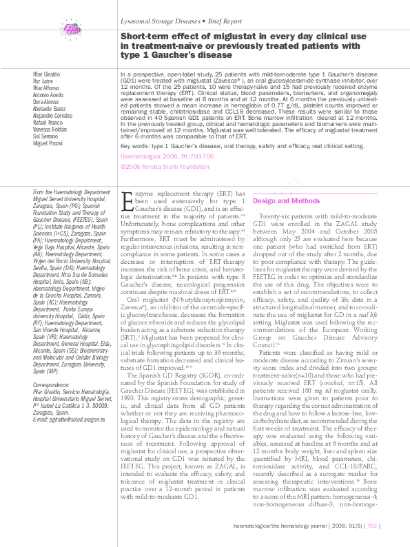 (PDF) Short-term effect of miglustat in every day clinical use in ...