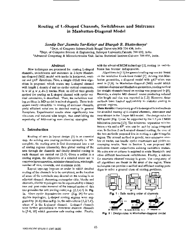 (PDF) Routing of L-shaped channels, switchboxes and staircases in ...