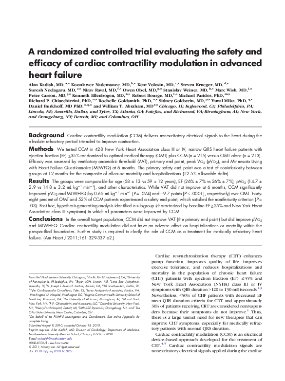 (PDF) A randomized controlled trial evaluating the safety and efficacy of cardiac contractility ...