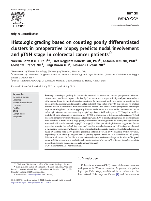 (PDF) Histologic grading based on counting poorly differentiated clusters in preoperative biopsy ...