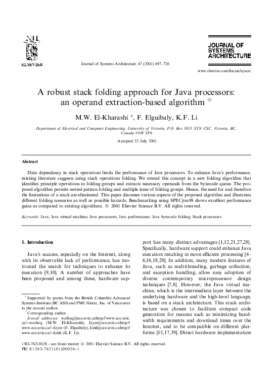 Pdf A Robust Stack Folding Approach For Java Processors An Operand Extraction Based Algorithm 6492