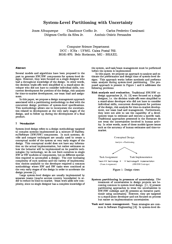 (PDF) System-level partitioning with uncertainty