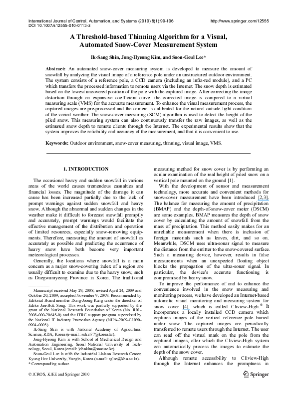 (PDF) Automated Snow-Cover Measurement System
