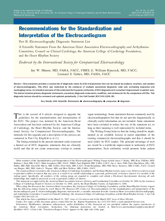 (PDF) Recommendations for the standardization and interpretation of the ...