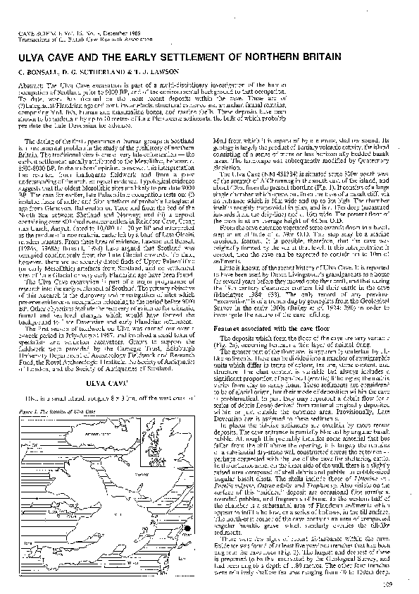 (PDF) Ulva Cave and the early settlement of northern Britain [1989]