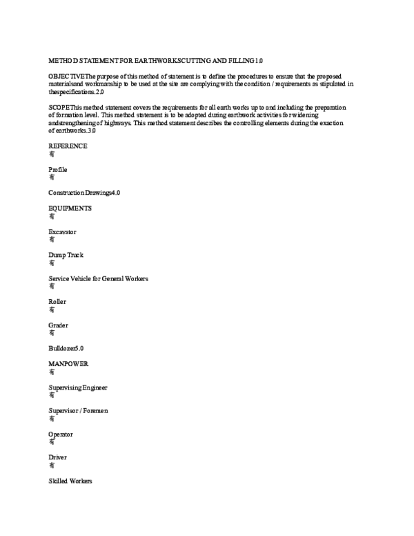 (DOC) METHOD STATEMENT FOR EARTHWORKSCUTTING AND FILLING1.0