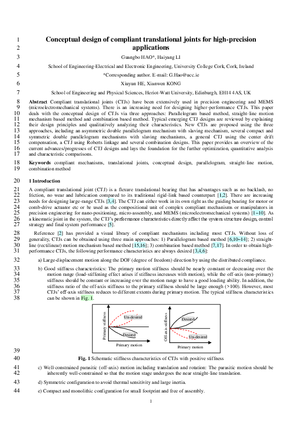 (PDF) Conceptual design of compliant translational joints for high ...