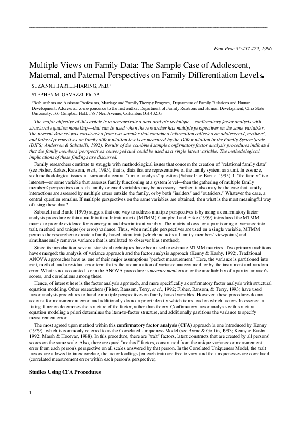 (PDF) The Differentiation of Self Inventory: Development and initial validation | Myrna ...