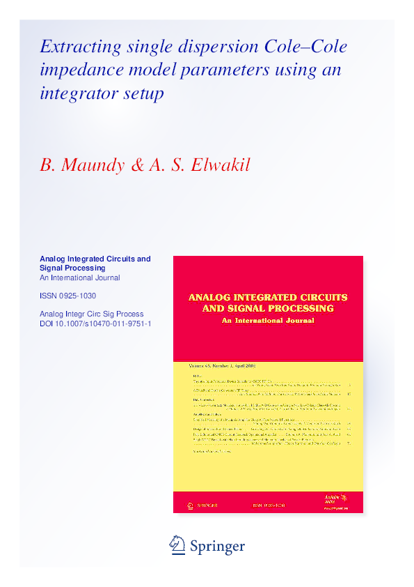 (PDF) Extracting single dispersion Cole–Cole impedance model parameters ...