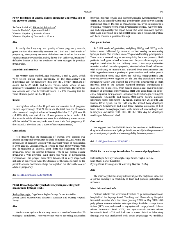 (PDF) PP-69. Partial exchange transfusion for neonatal polycythemia