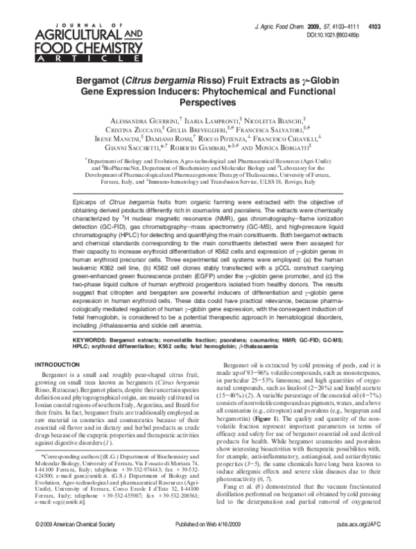 (PDF) Bergamot (Citrus bergamia Risso) Fruit Extracts as γ-Globin Gene ...