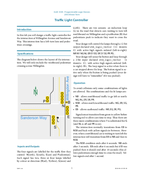 (PDF) Traffic Light Controller