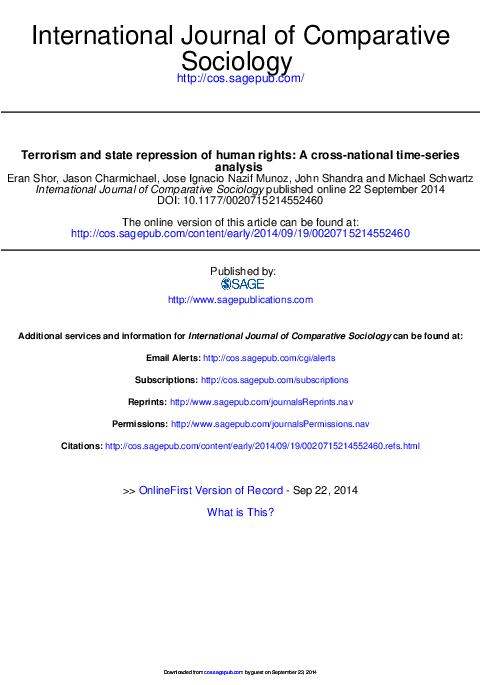 (PDF) Terrorism and state repression of human rights: A cross-national ...