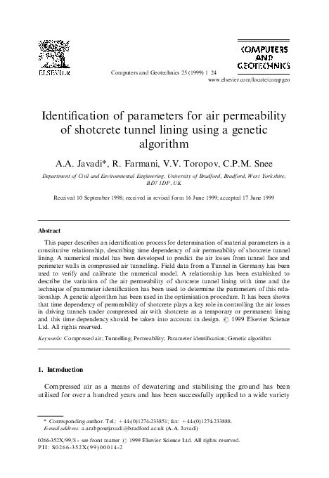 (PDF) Identification of parameters for air permeability of shotcrete ...