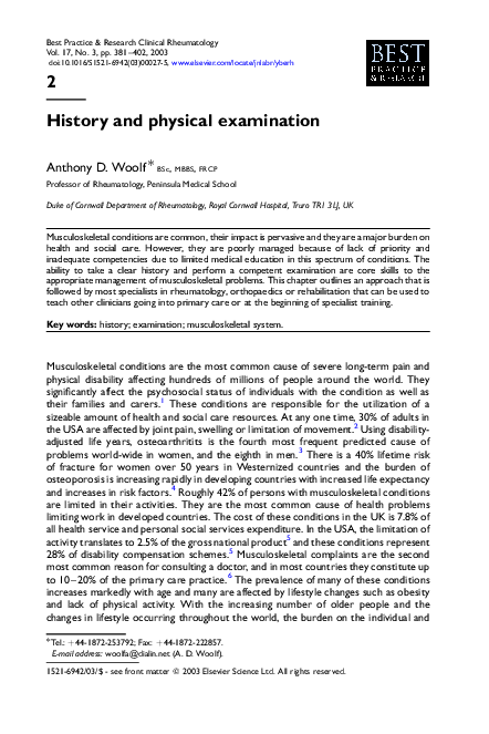 (PDF) History and physical examination