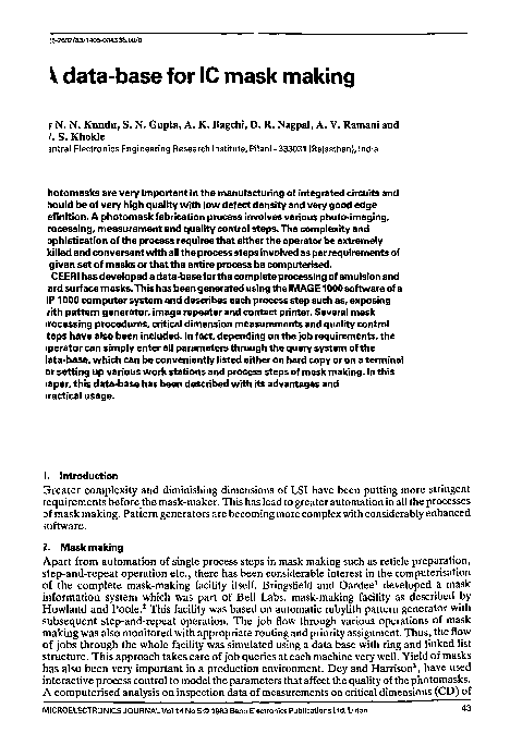 (PDF) A data-base for IC mask making