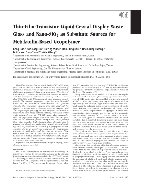 (PDF) Thin-film-transistor liquid-crystal display waste glass and nano ...