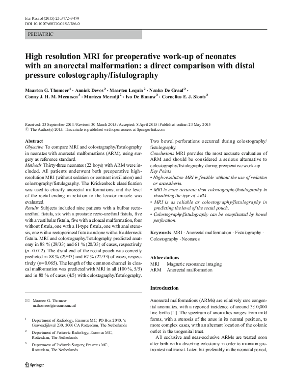 (PDF) High resolution MRI for preoperative work-up of neonates with an ...