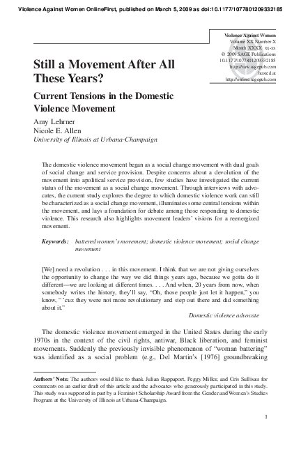 (PDF) Still a Movement After All These Years?: Current Tensions in the ...