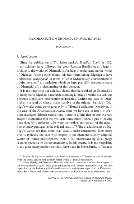 (PDF) CANDRAKIRTI ON DIGNAGA ON SVALAK∑ AıAS