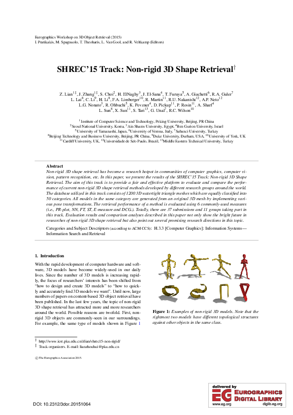 Pdf Non Rigid 3d Shape Retrieval Andrea Giachetti 