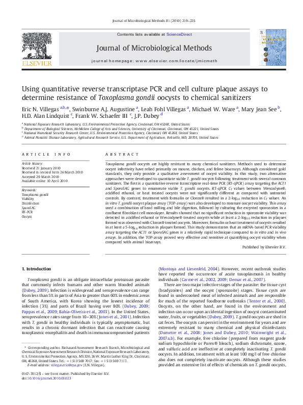 (PDF) Using quantitative reverse transcriptase PCR and cell culture plaque assays to determine ...