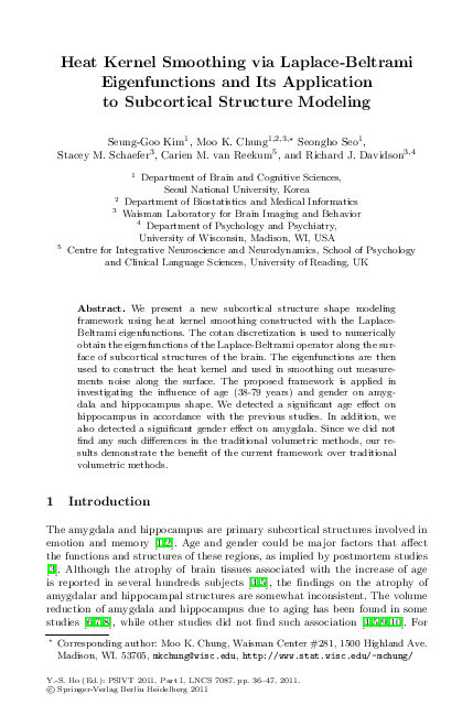 (PDF) Heat Kernel Smoothing via Laplace-Beltrami Eigenfunctions and Its Application to ...