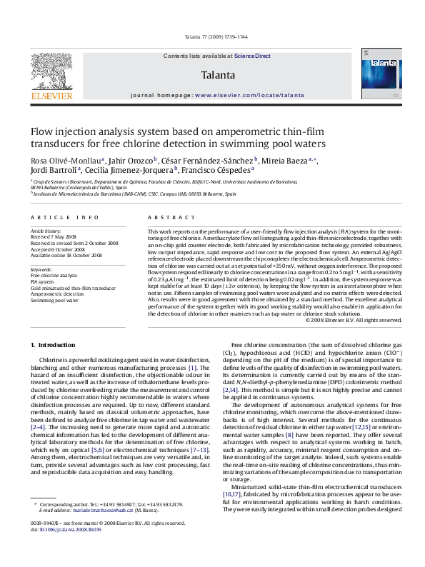 Pdf Flow Injection Analysis System Based On Amperometric Thin Film Transducers For Free