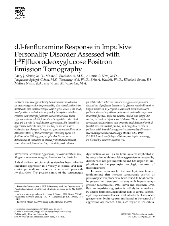 (PDF) Brain abnormalities in murderers indicated by positron emission ...