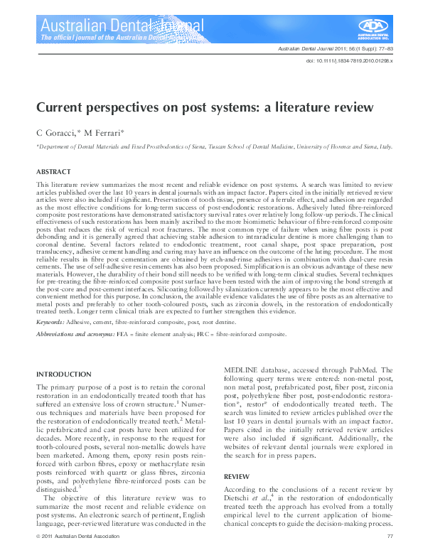(PDF) Current perspectives on post systems: a literature review