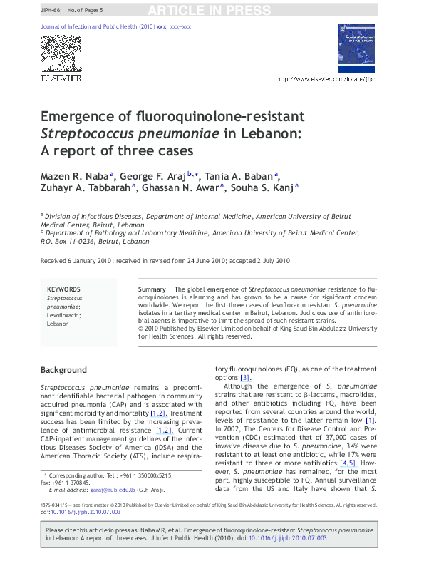 (PDF) Emergence of fluoroquinolone-resistant Streptococcus pyogenes in ...