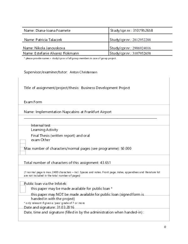 (PDF) Business Development Project